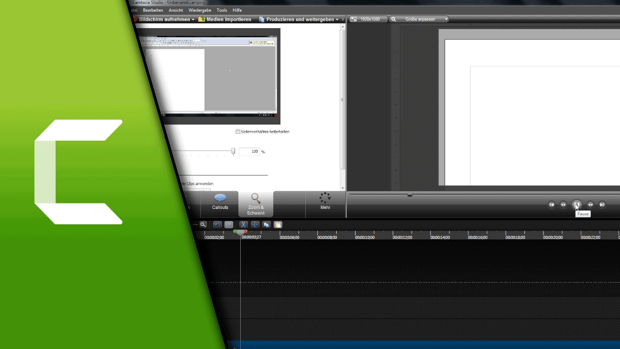 Camtasia Zoom Effekt / Bildausschnitt vergrößern Tutorial - Technikshavo