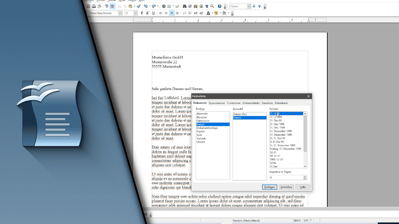 OpenOffice Writer Datum automatisch aktualisieren | Tutorial