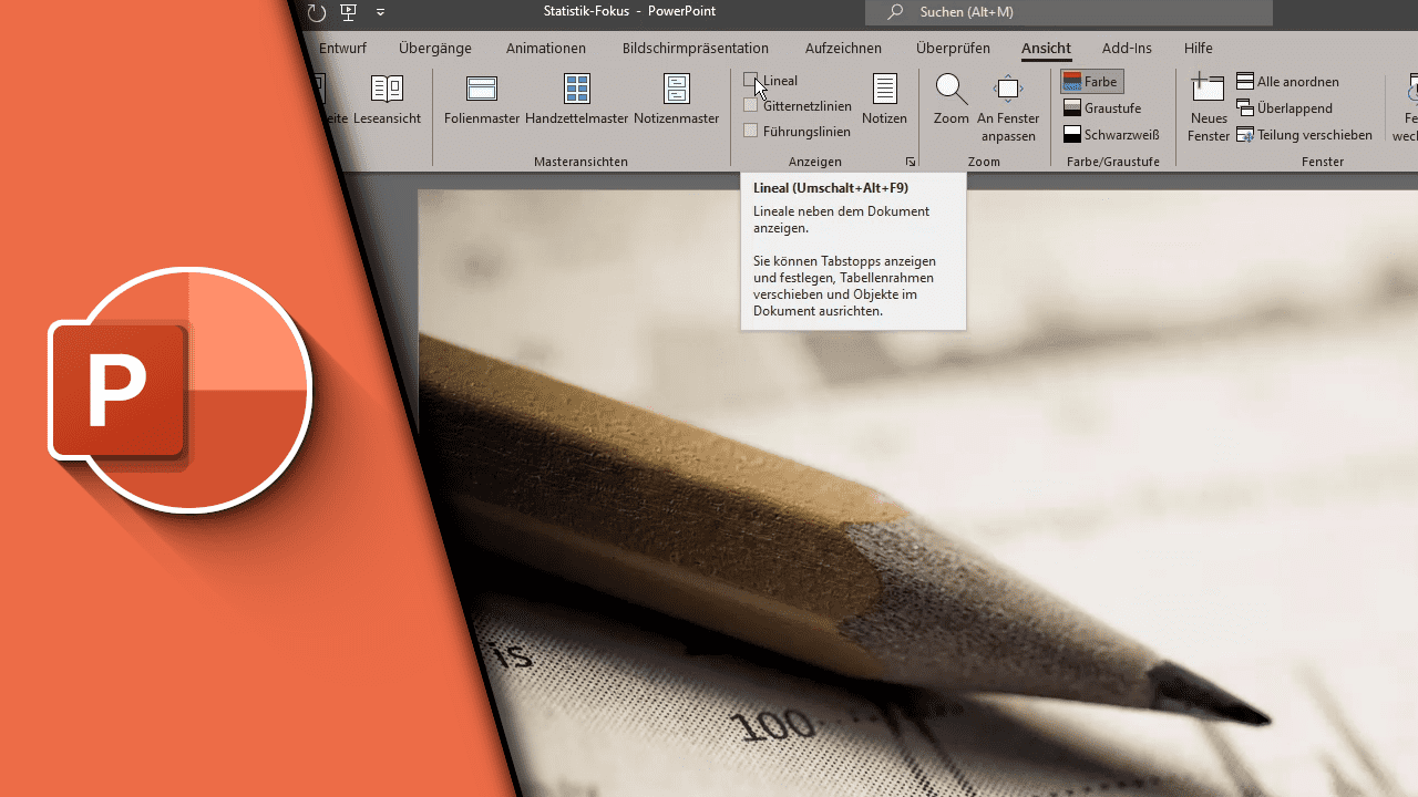Powerpoint Lineal einschalten / ausschalten (horizontal & vertikal ... Powerpoint Lineal einschalten / ausschalten (horizontal & vertikal ...