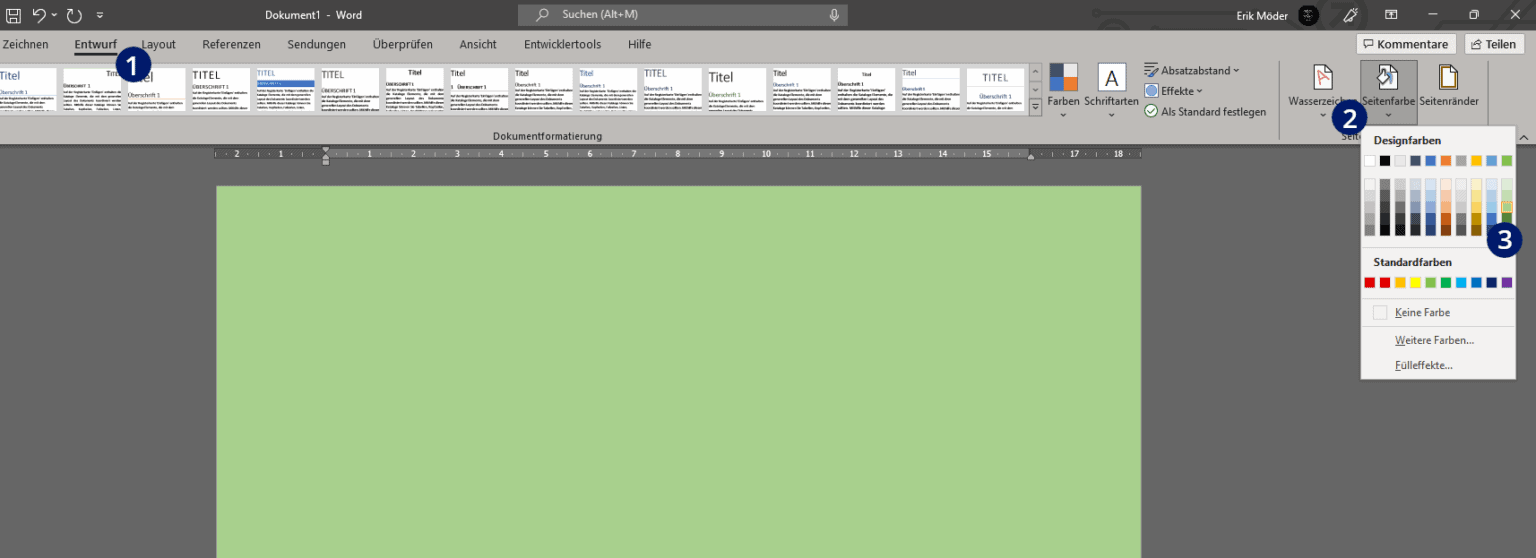 Word Hintergrundfarbe ändern / entfernen / drucken - Technikshavo