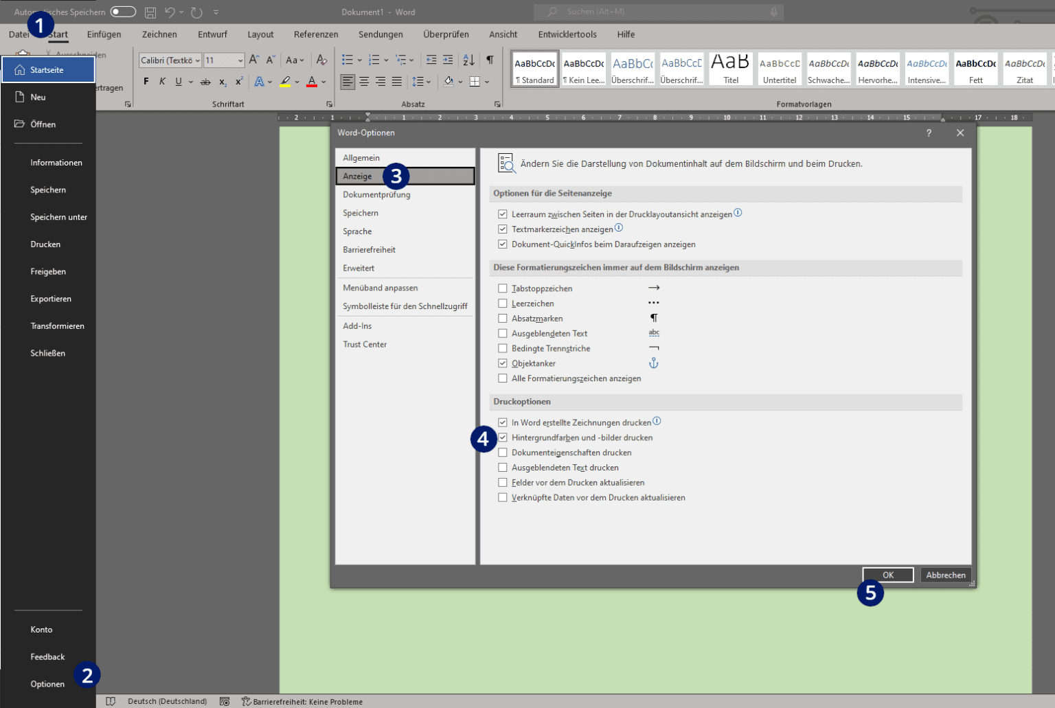 Word Hintergrundfarbe ändern / entfernen / drucken - Technikshavo